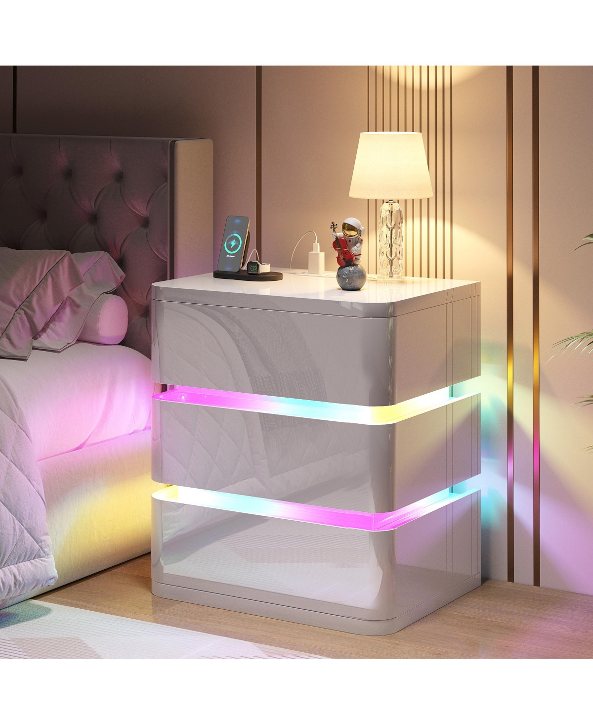 Click here for Vlsrka 3 Drawer Nightstand With Charging Station A... prices