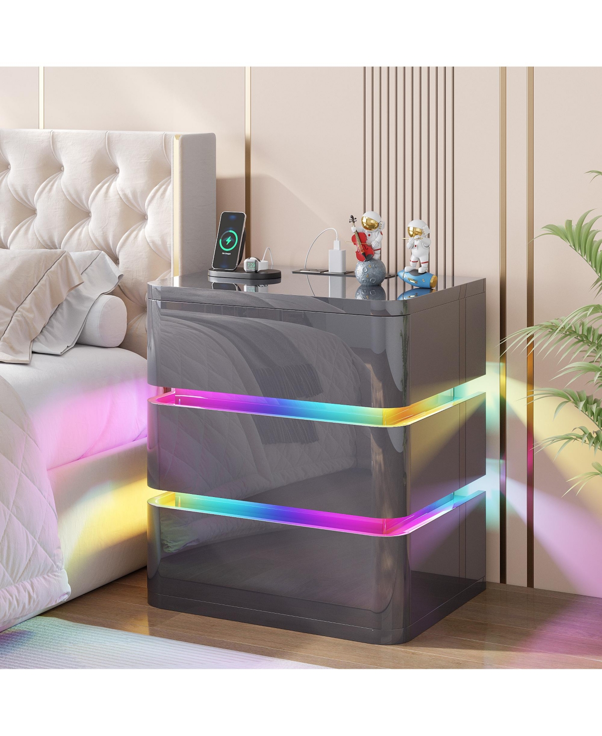 Click here for Vlsrka 3 Drawer Nightstand With Charging Station A... prices