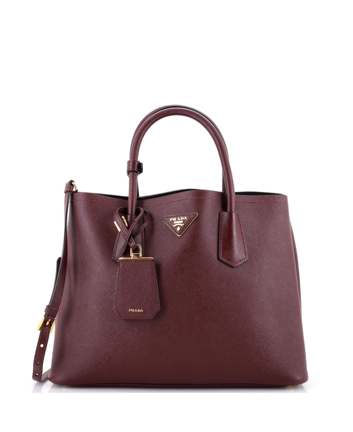 Click here for Pre-Owned Prada Medium Cuir Double Tote Saffiano L... prices