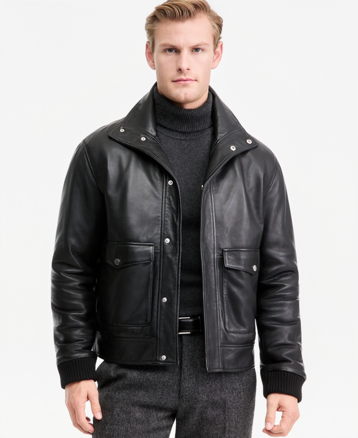 Click here for Ted by Ted Baker Mens Teddy Leather Bomber Jacket... prices