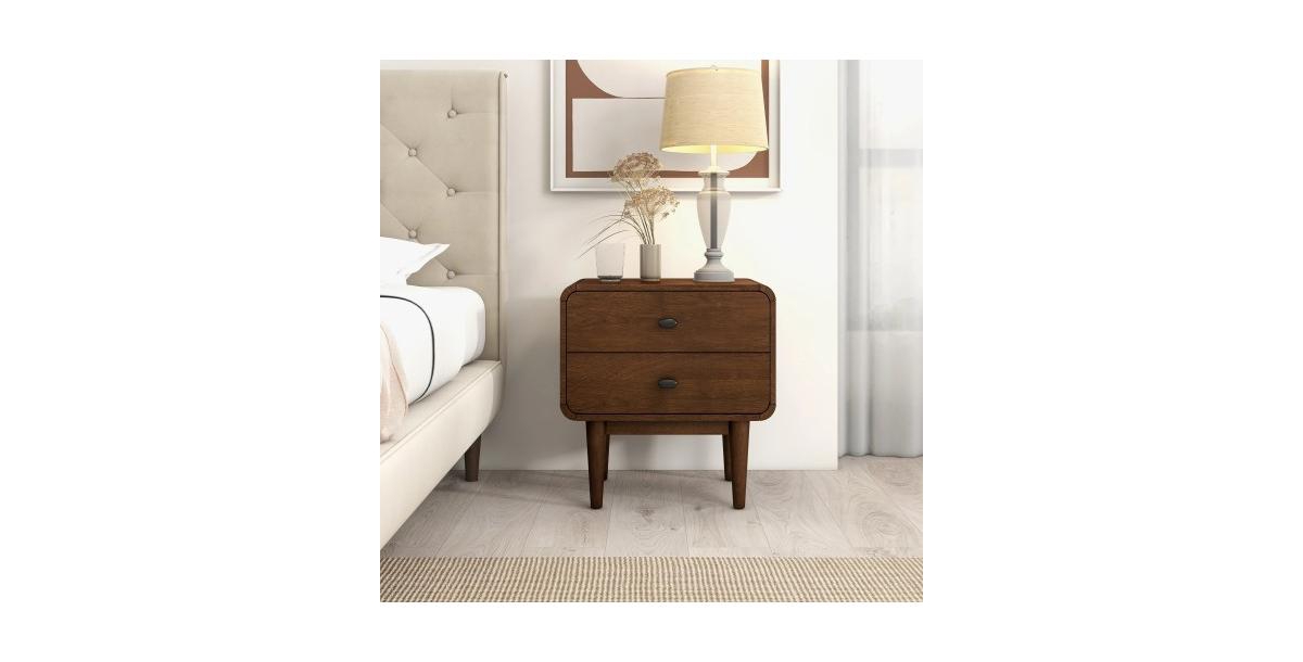 Click here for Lucky One Solid Wood Mid Century Nightstand with T... prices