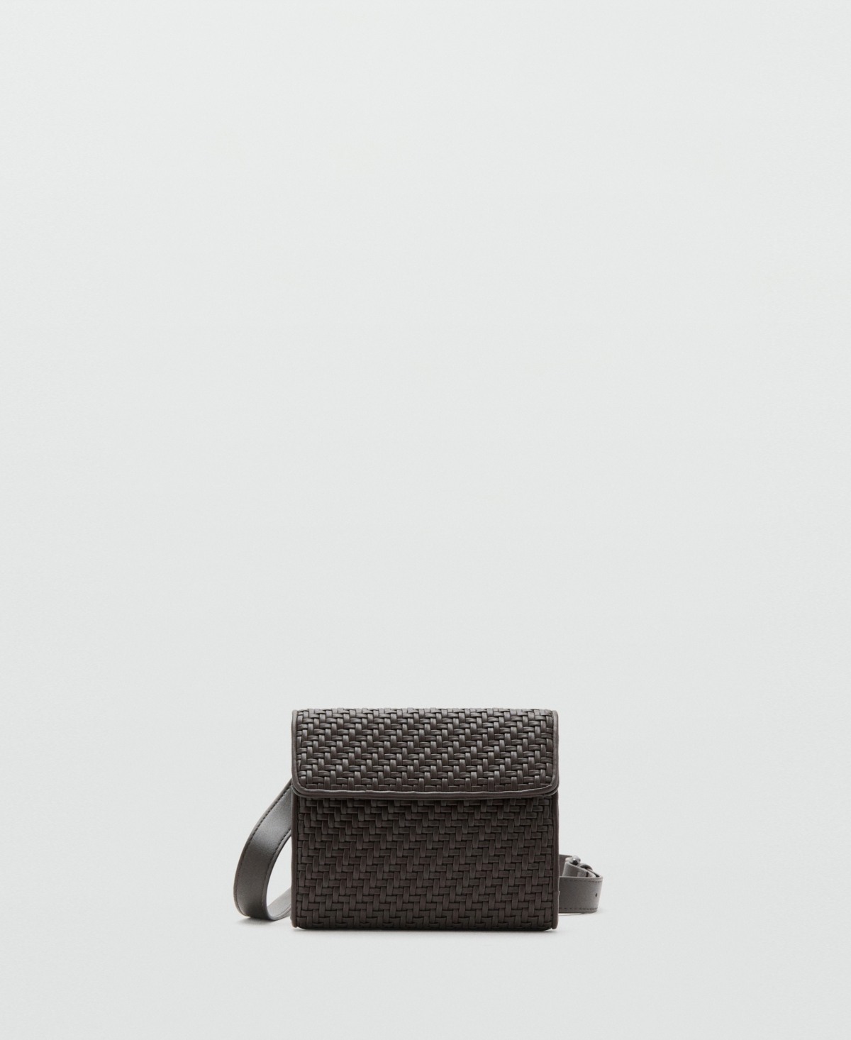 Click here for Mango Mens Long Handle Braided Bag - Brown prices