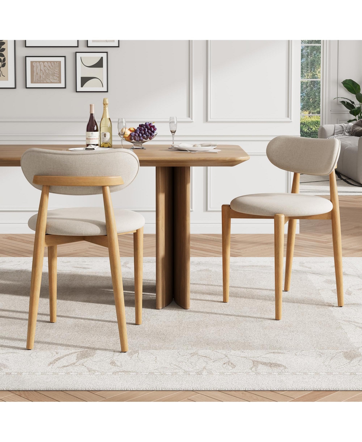 Click here for homfan Set of 2 Dining Chairs  Fabric Upholstered... prices