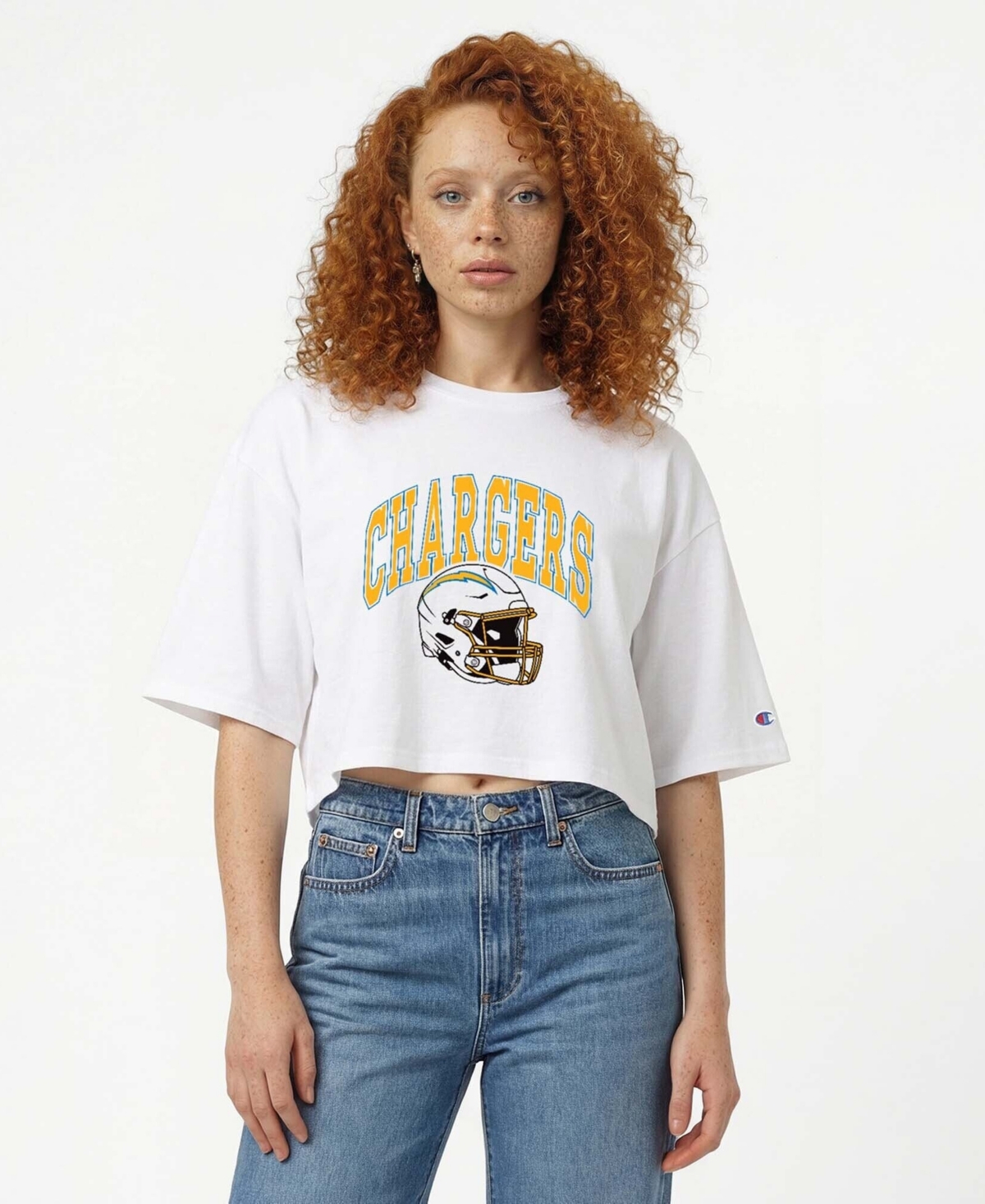 Click here for Champion Womens White Los Angeles Chargers Boyfrie... prices