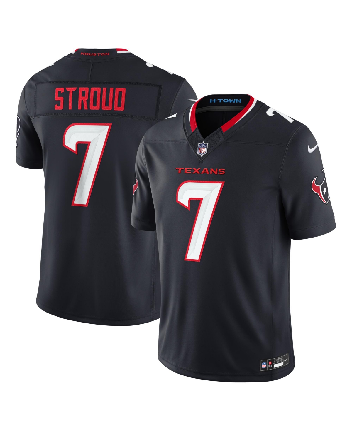 Click here for Nike Mens C.j. Stroud Navy Houston Texans Vapor F.... prices