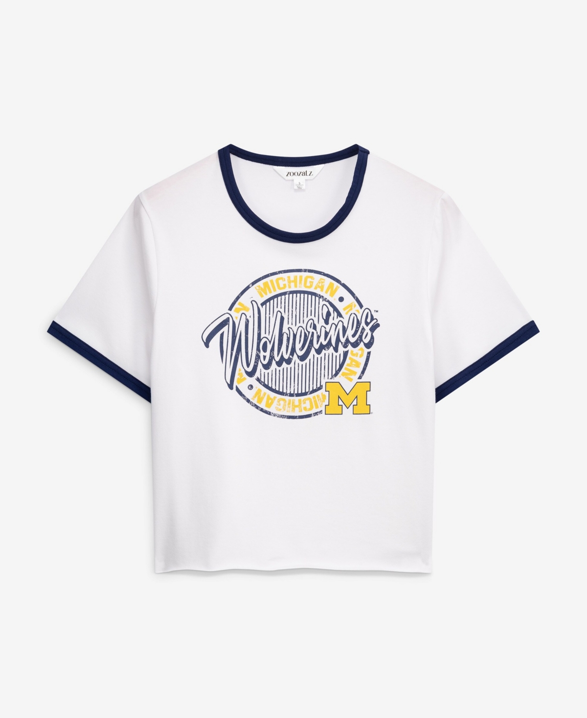 Click here for ZooZatz Womens White Michigan Wolverines Retro Rin... prices