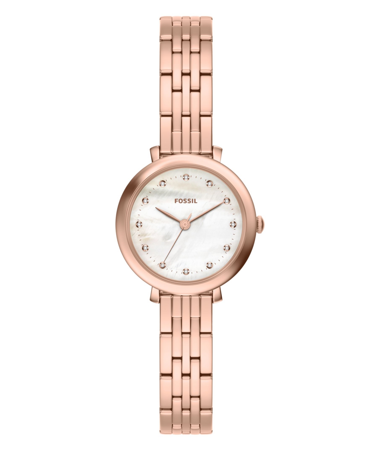 Click here for Fossil Womens Heidi Three-Hand Rose Gold-Tone Stai... prices