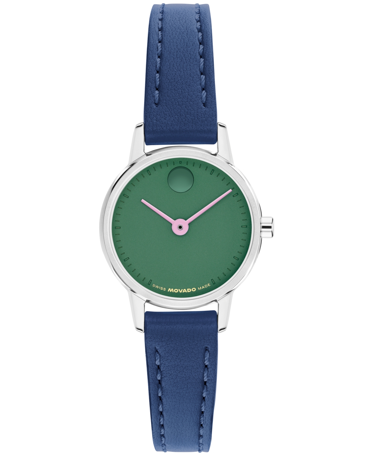 Click here for Movado Womens Baby Face Swiss Quartz Navy Leather... prices