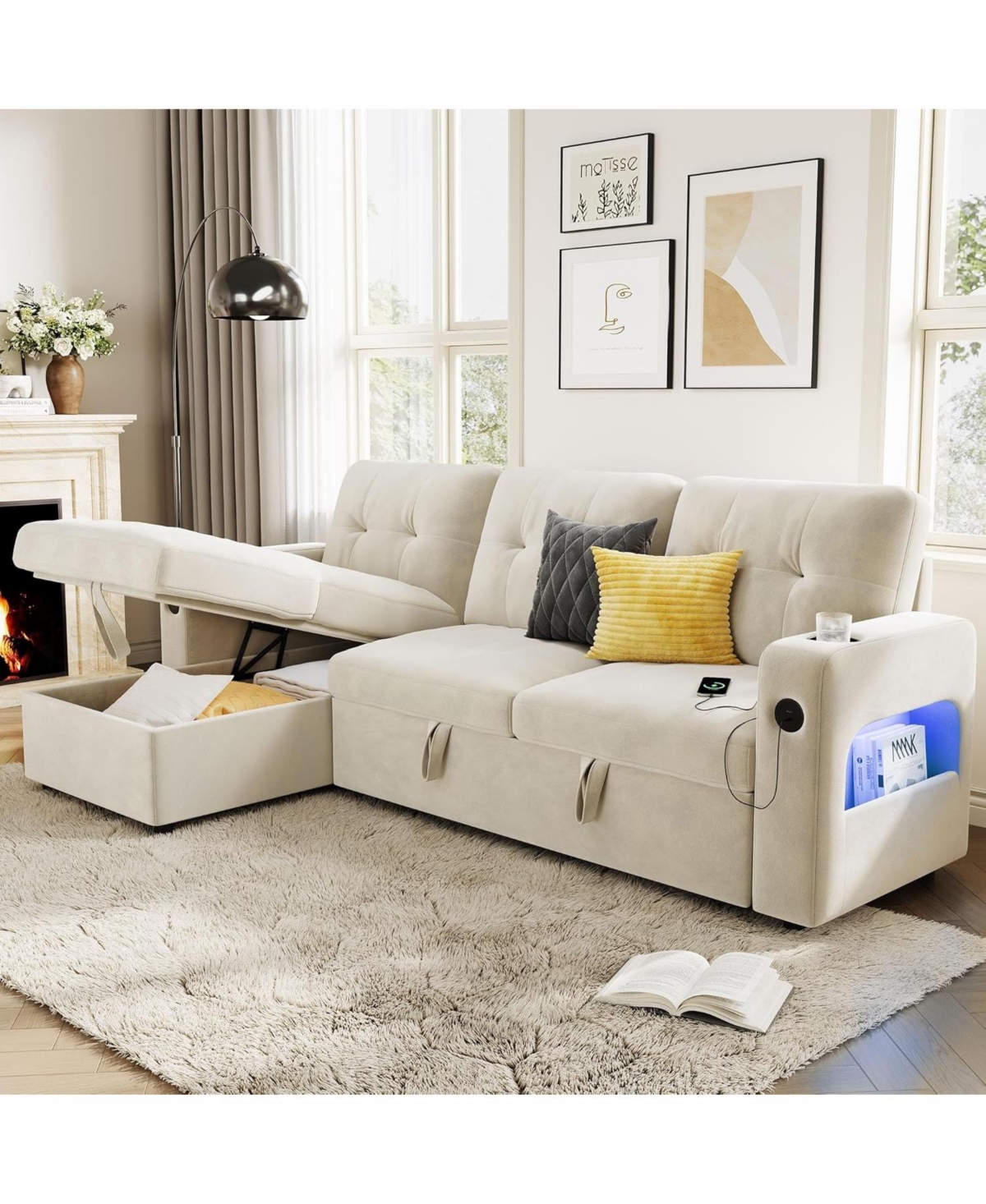 Click here for gaomon 84 Inch Sleeper Sofa Couch for Living Room... prices