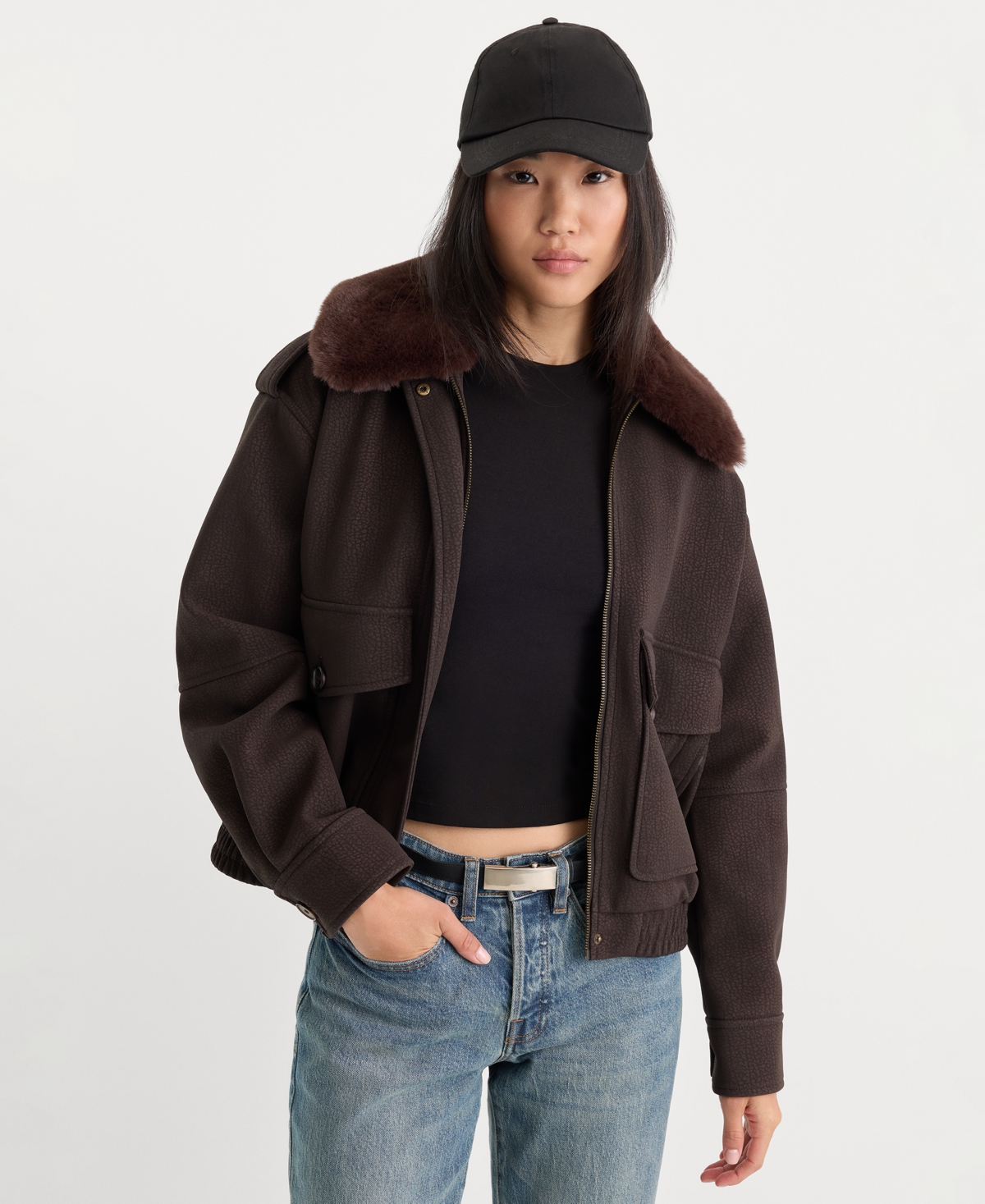 Click here for Good American Womens Collared Jacket - Espresso prices