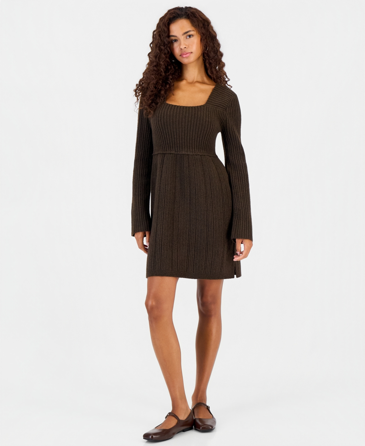 Click here for Hooked Up by Iot Juniors Babydoll Square Neck Swea... prices