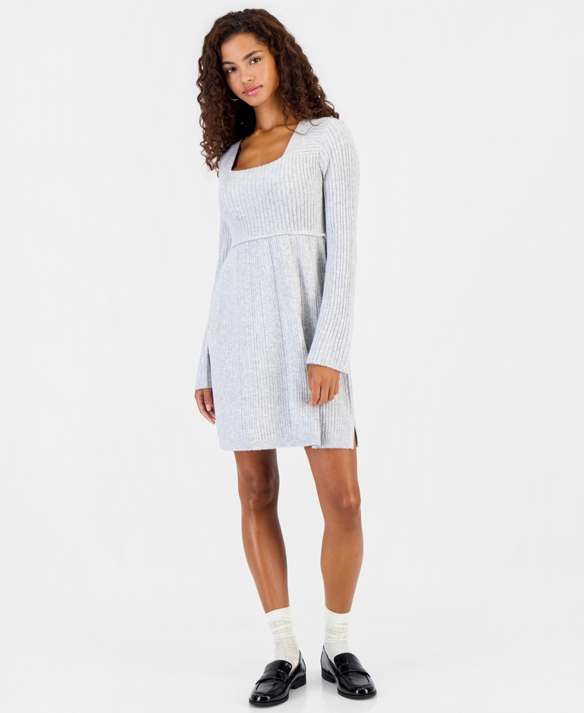 Click here for Hooked Up by Iot Juniors Babydoll Square Neck Swea... prices