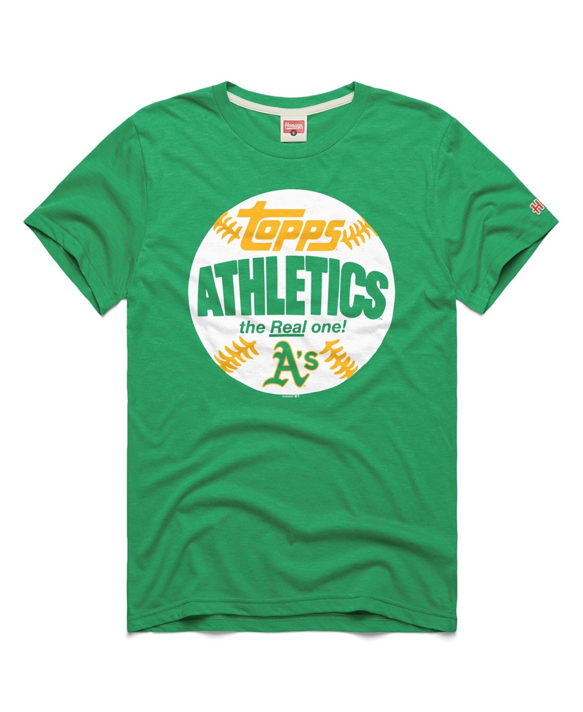 Click here for Homage Mens Green Athletics Mlb x Topps Baseball t... prices