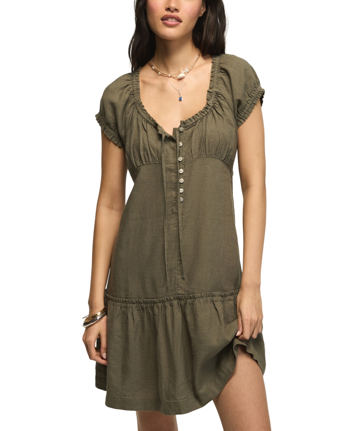 Click here for Lucky Brand Womens Ruffle-Trim Sweetheart Neck Min... prices
