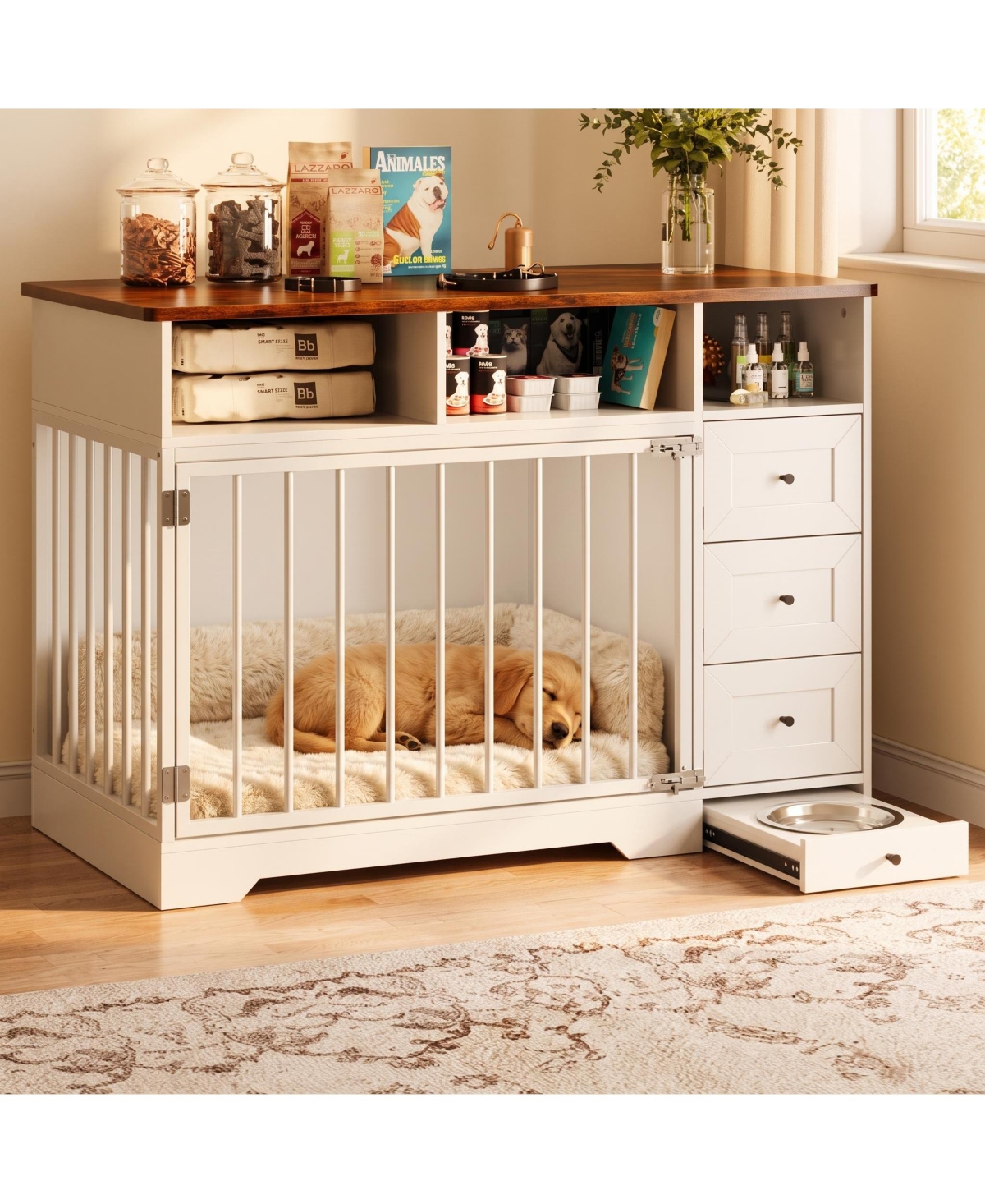 Click here for gaomon 48 Inch Dog Crate Furniture with Bowl and D... prices