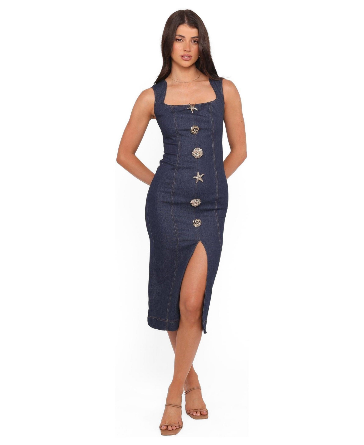 Click here for Petal and Pup Womens Slater Midi Dress - Denim prices