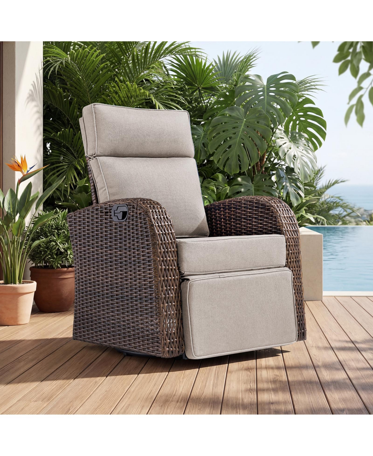 Click here for Pocassy Adjustable Oversized Outdoor Recliner Chai... prices