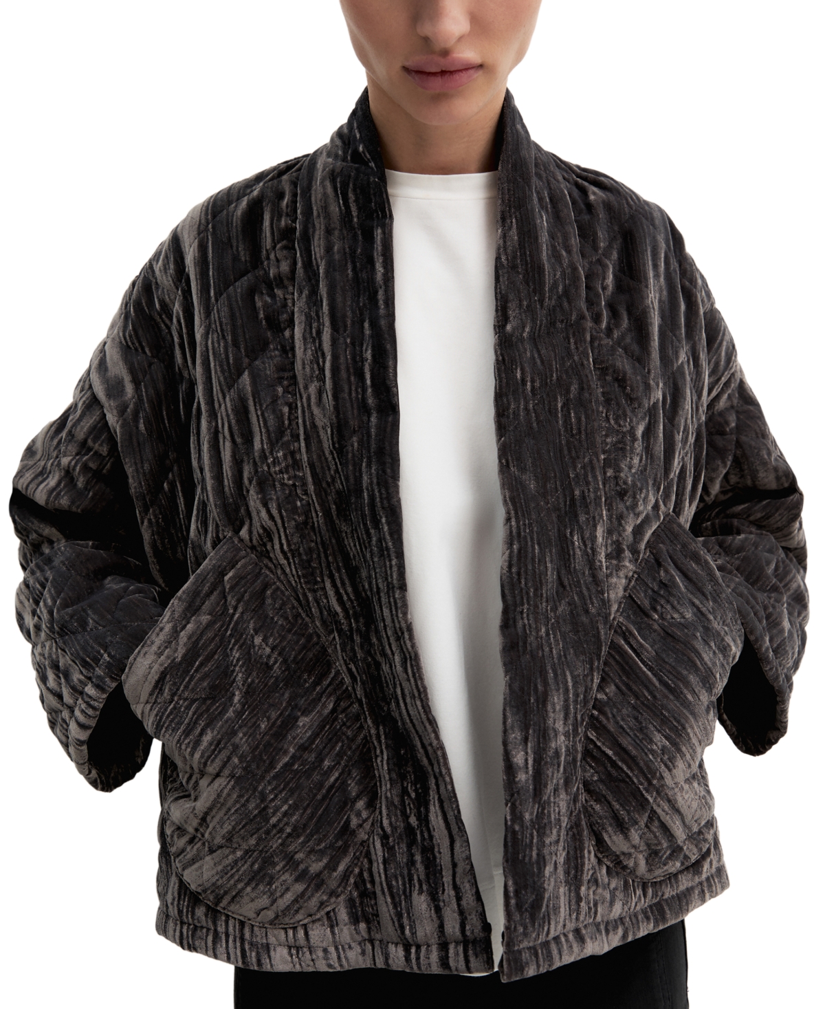 Click here for Emme Marella Emmeccesso Quilted Velvet Jacket - Da... prices