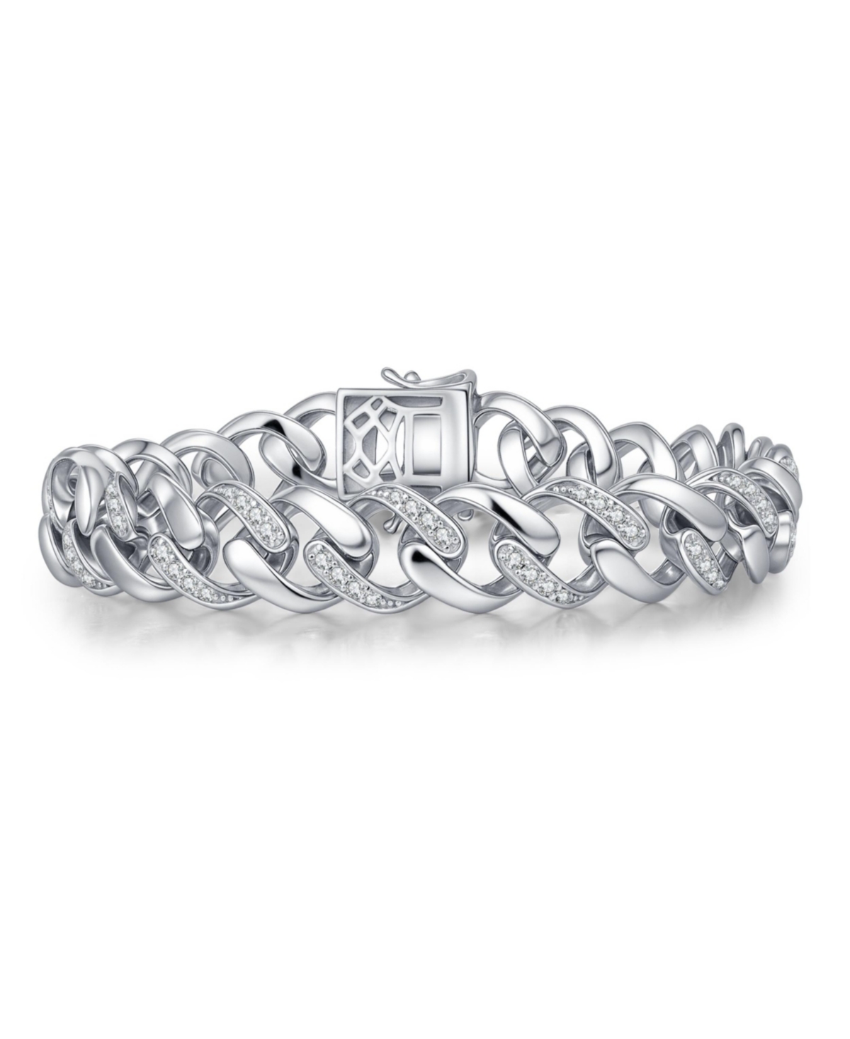 Click here for Bold Mens Curb Chain Bracelet with Iced Out Cubic... prices