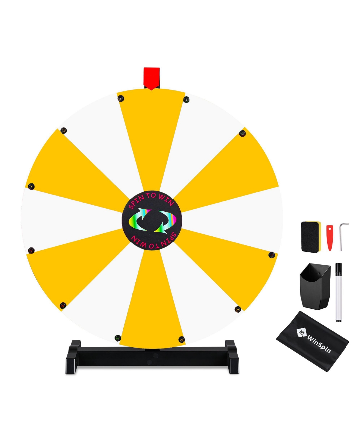 Click here for WinSpin 24 Display Prize Wheel Yellow and White Di... prices