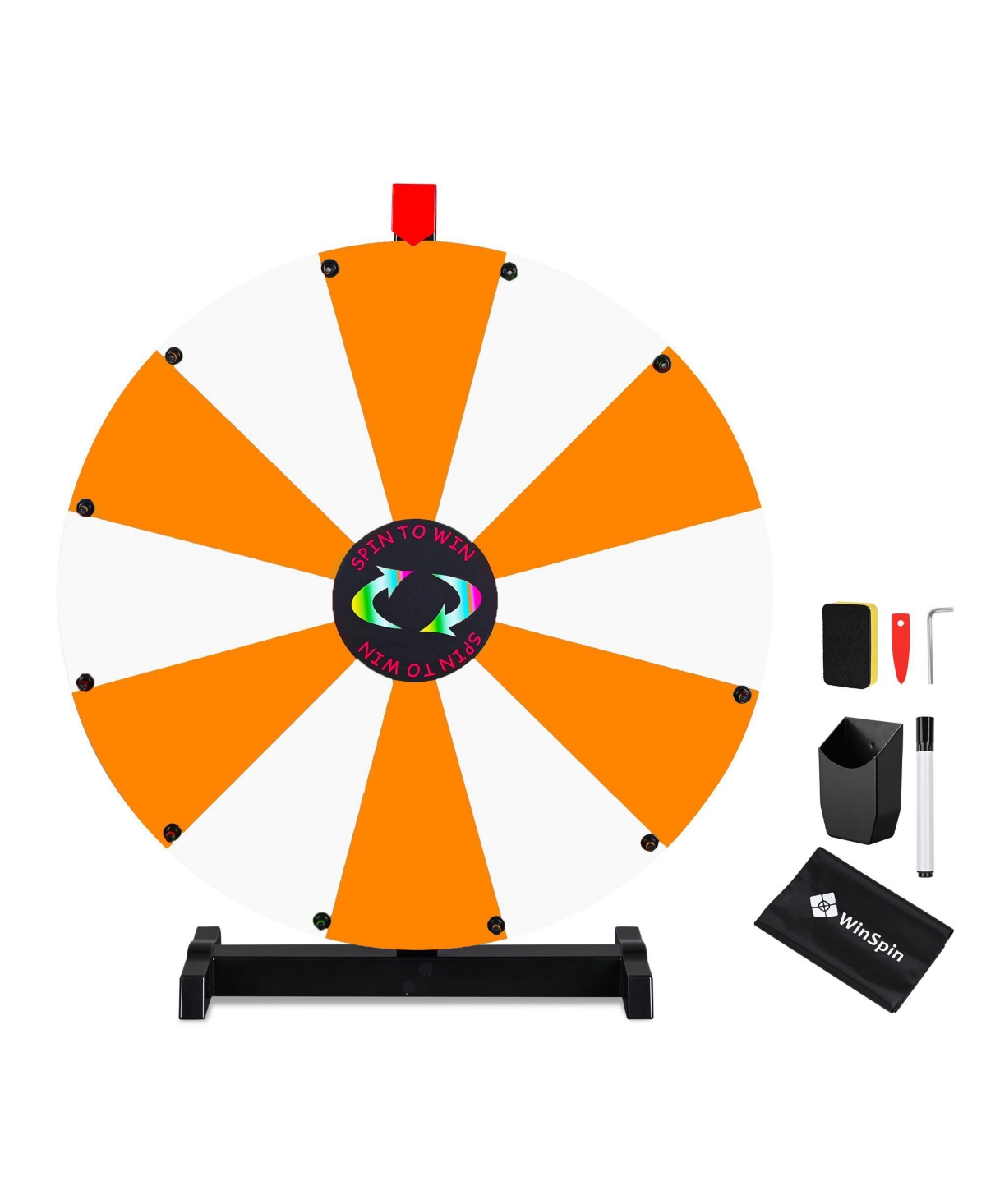 Click here for WinSpin 24 Display Prize Wheel Orange and White Di... prices