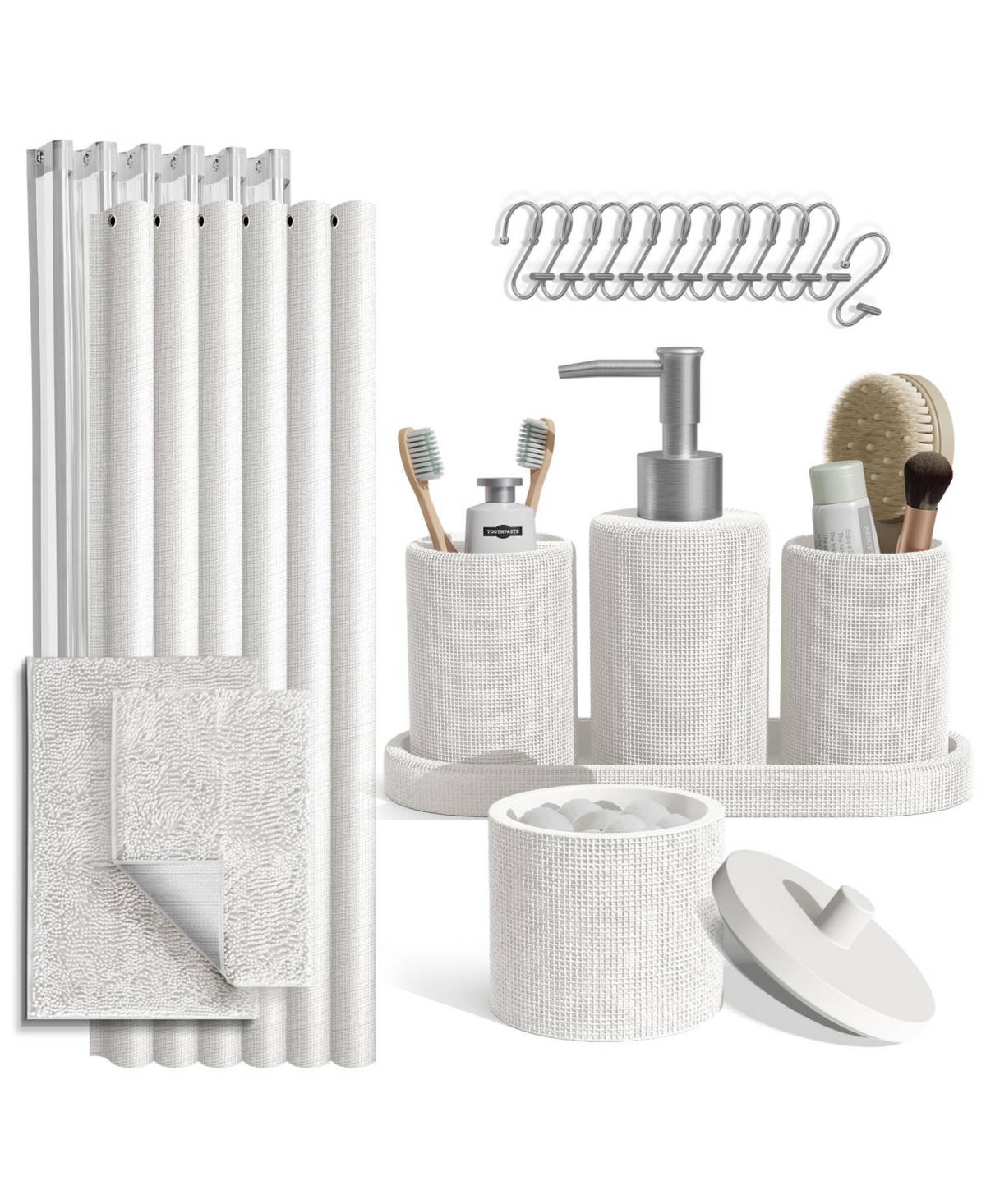 Click here for Complete Burlap Texture Polyresin Bathroom Decor a... prices