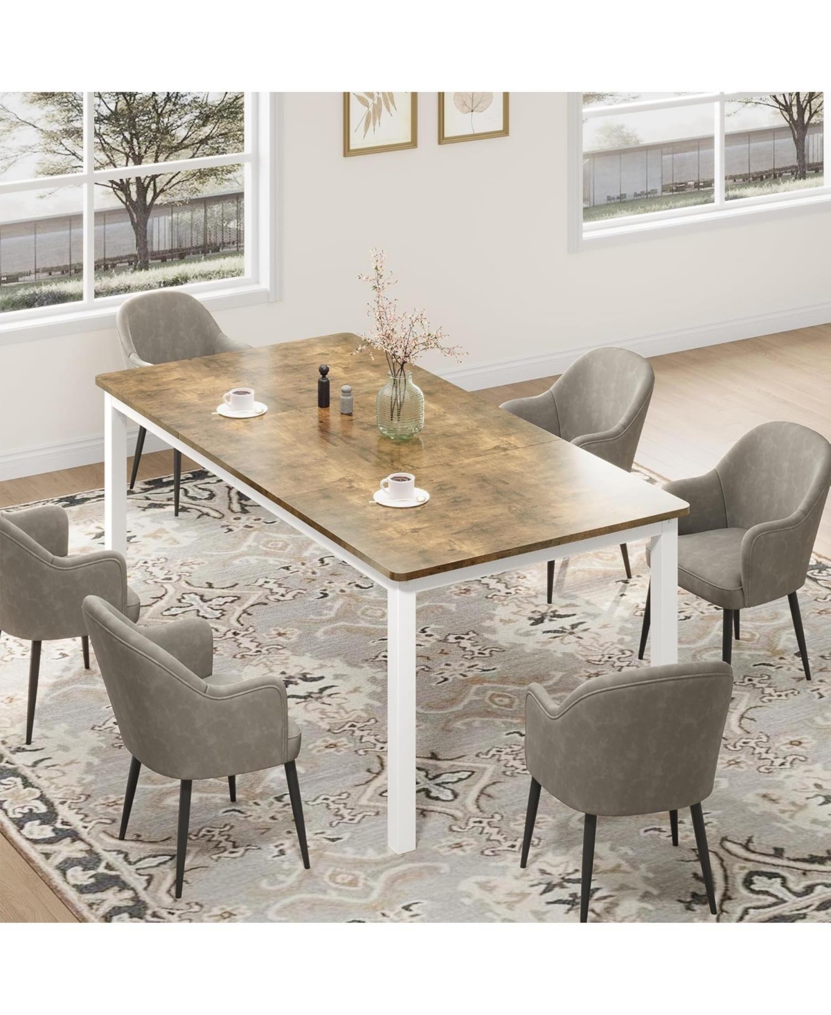 Click here for gaomon Industrial Dining Table for 4-6  Large Rect... prices