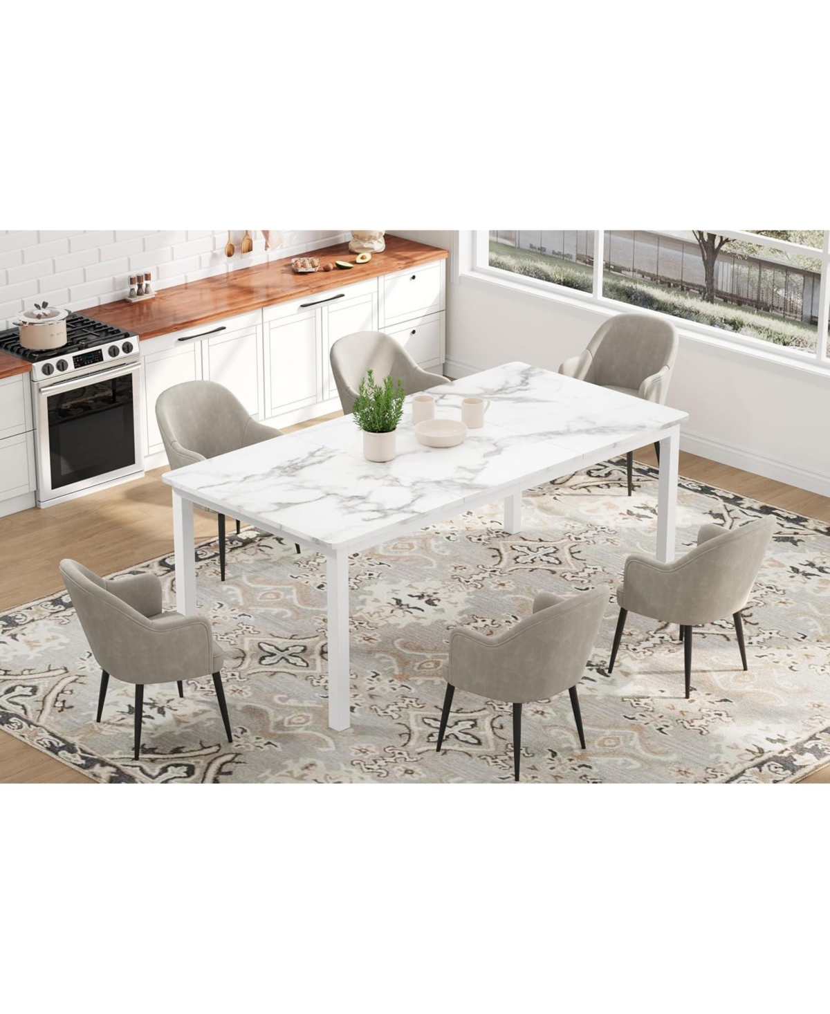 Click here for gaomon Industrial Dining Table for 4-6  Large Rect... prices