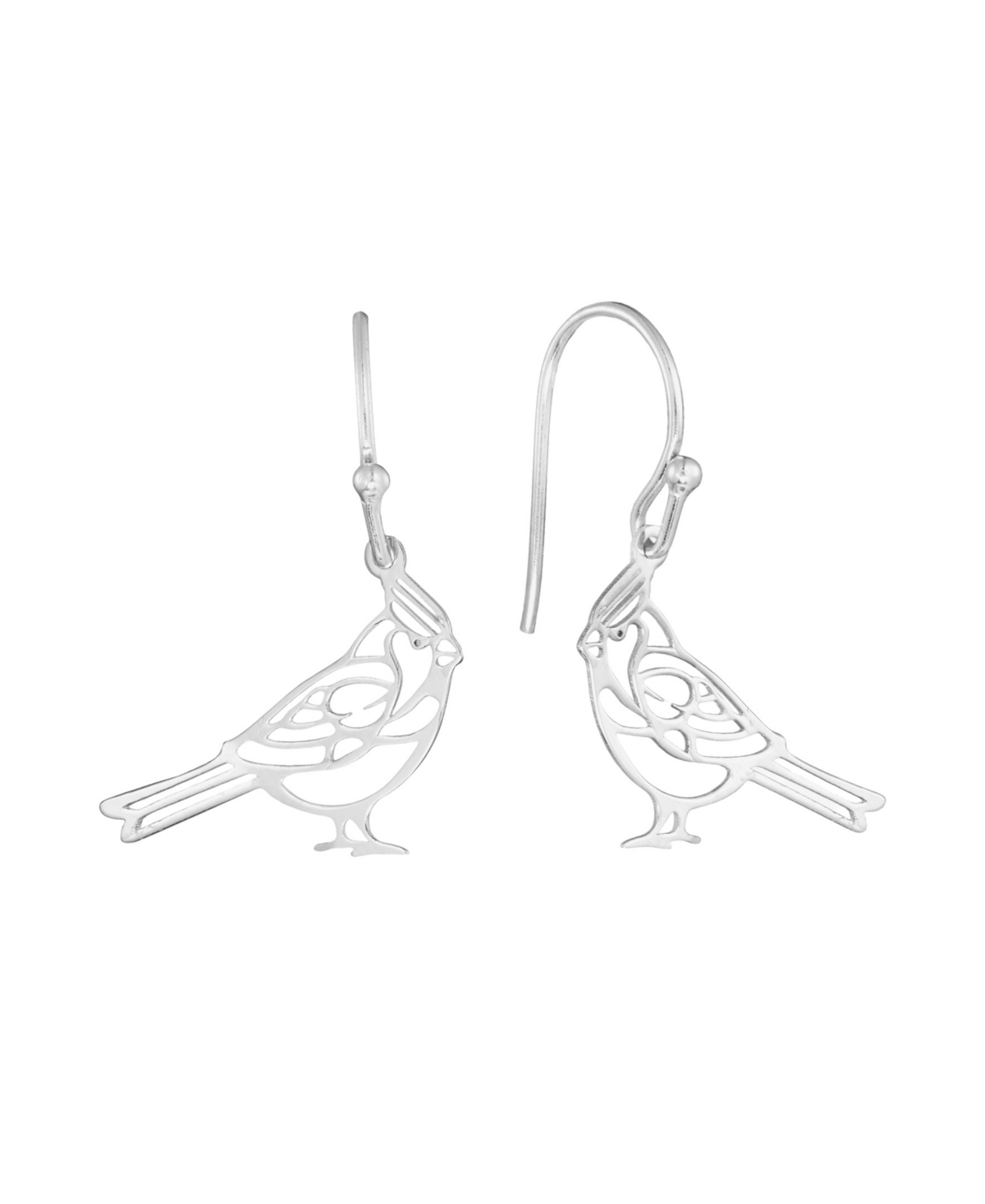 Click here for Macys Laser Cut Cardinal Bird Drop Earrings - Silv... prices
