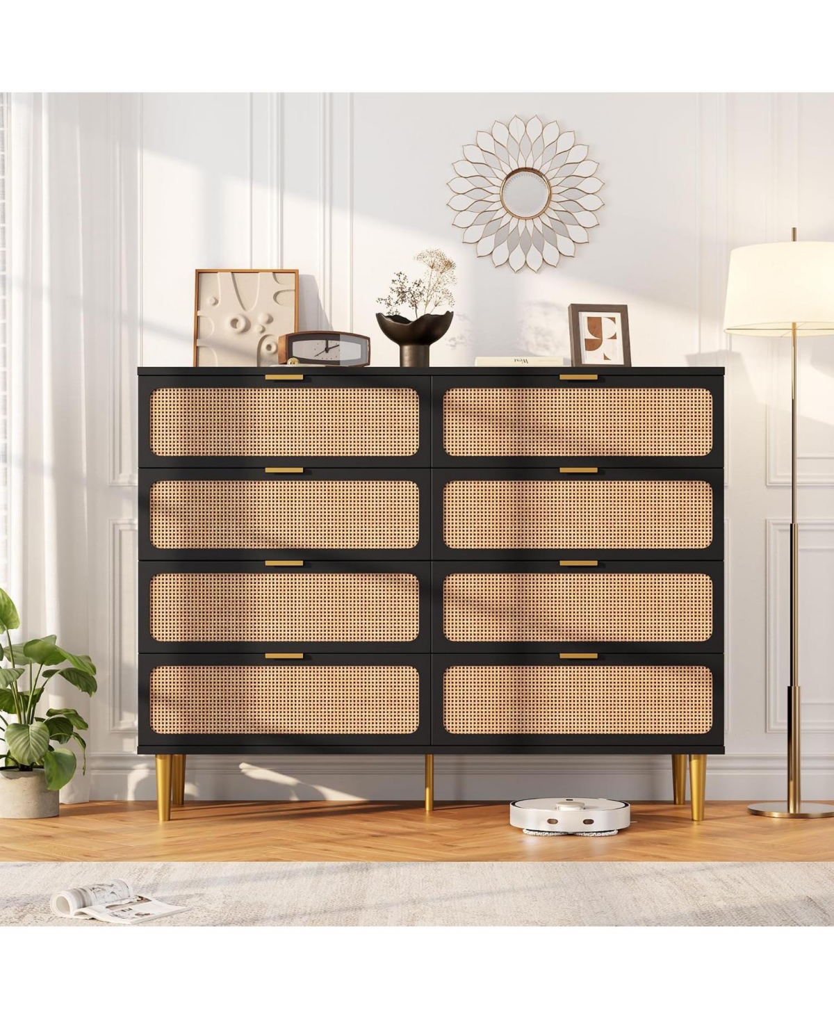 Click here for gaomon Rattan 8 Drawer Dressers for Bedroom  Tall... prices