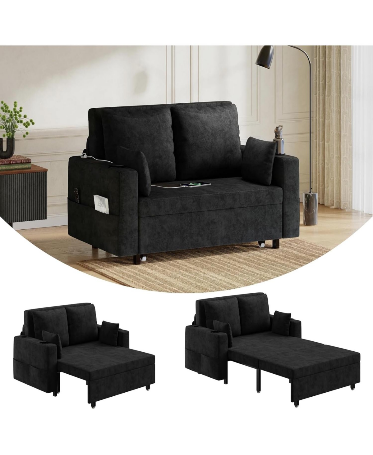 Click here for gaomon 3 in 1 Pull Out Couch  56 Inch Convertible... prices