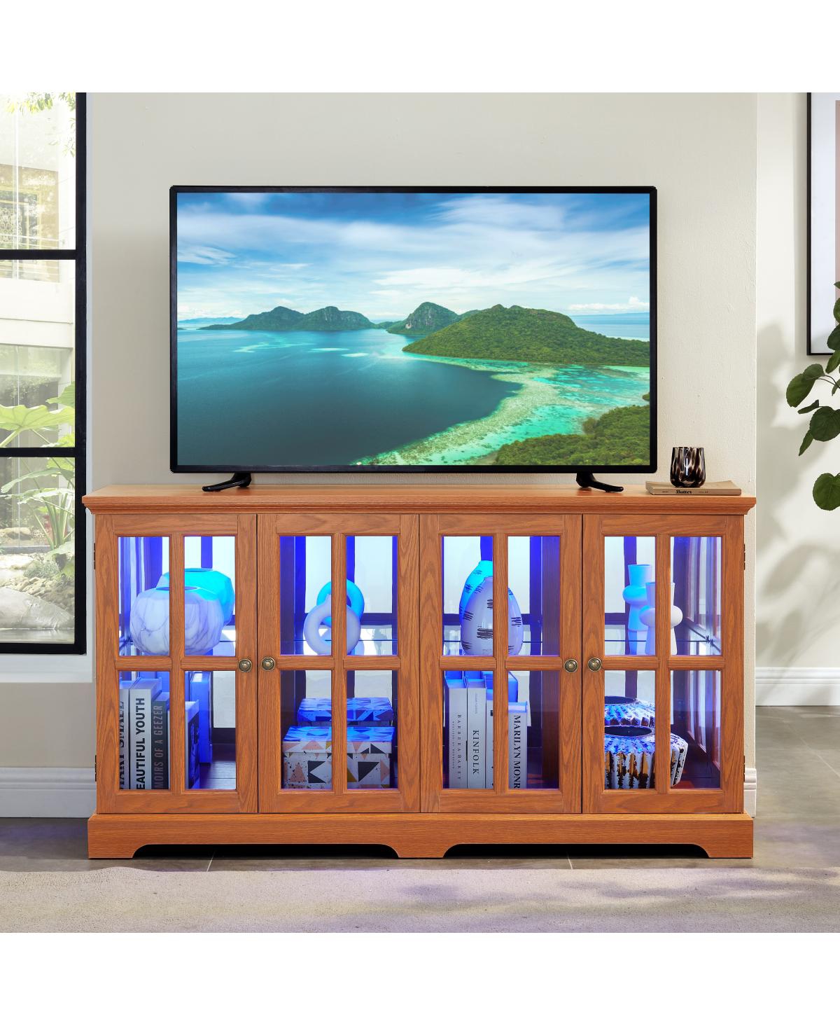 Click here for Streamdale Furniture Antique Four-Door Led Curio D... prices