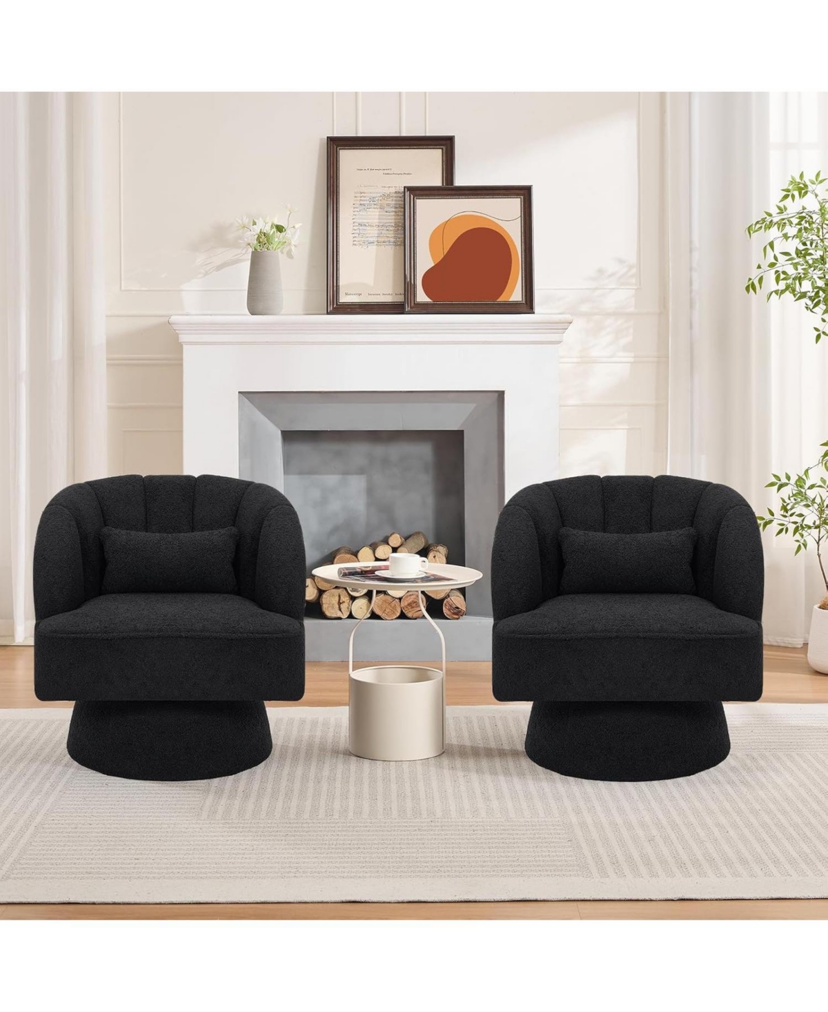 Click here for gaomon Mid Century 360Â° Swivel Barrel Chair  Tedd... prices