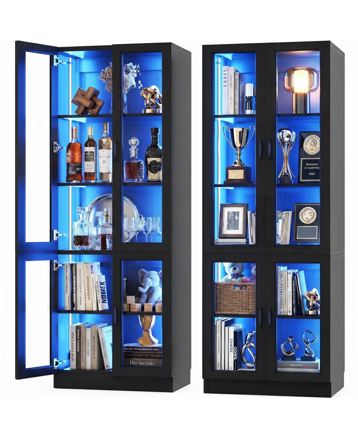Click here for 5-Tier Tall Display Cabinet with Glass Doors  80 B... prices