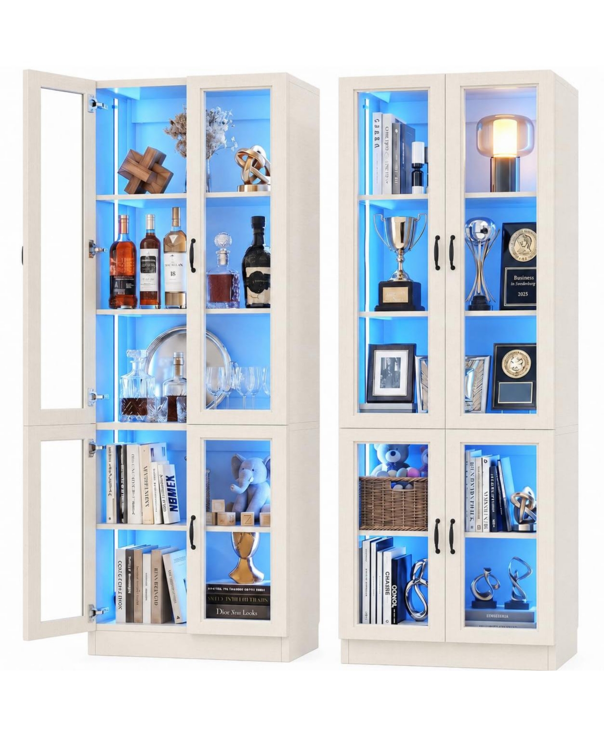 Click here for 5-Tier Tall Display Cabinet with Glass Doors  80 B... prices