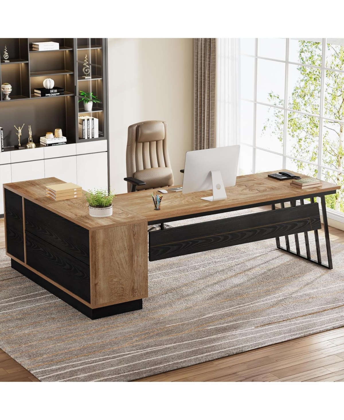 Click here for Tribesigns Executive Desk  L-Shaped Desk with Cabi... prices