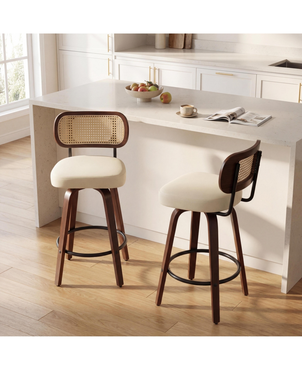 Click here for sumyeg Set of 2 Mid-Century Modern Swivel Bar Stoo... prices