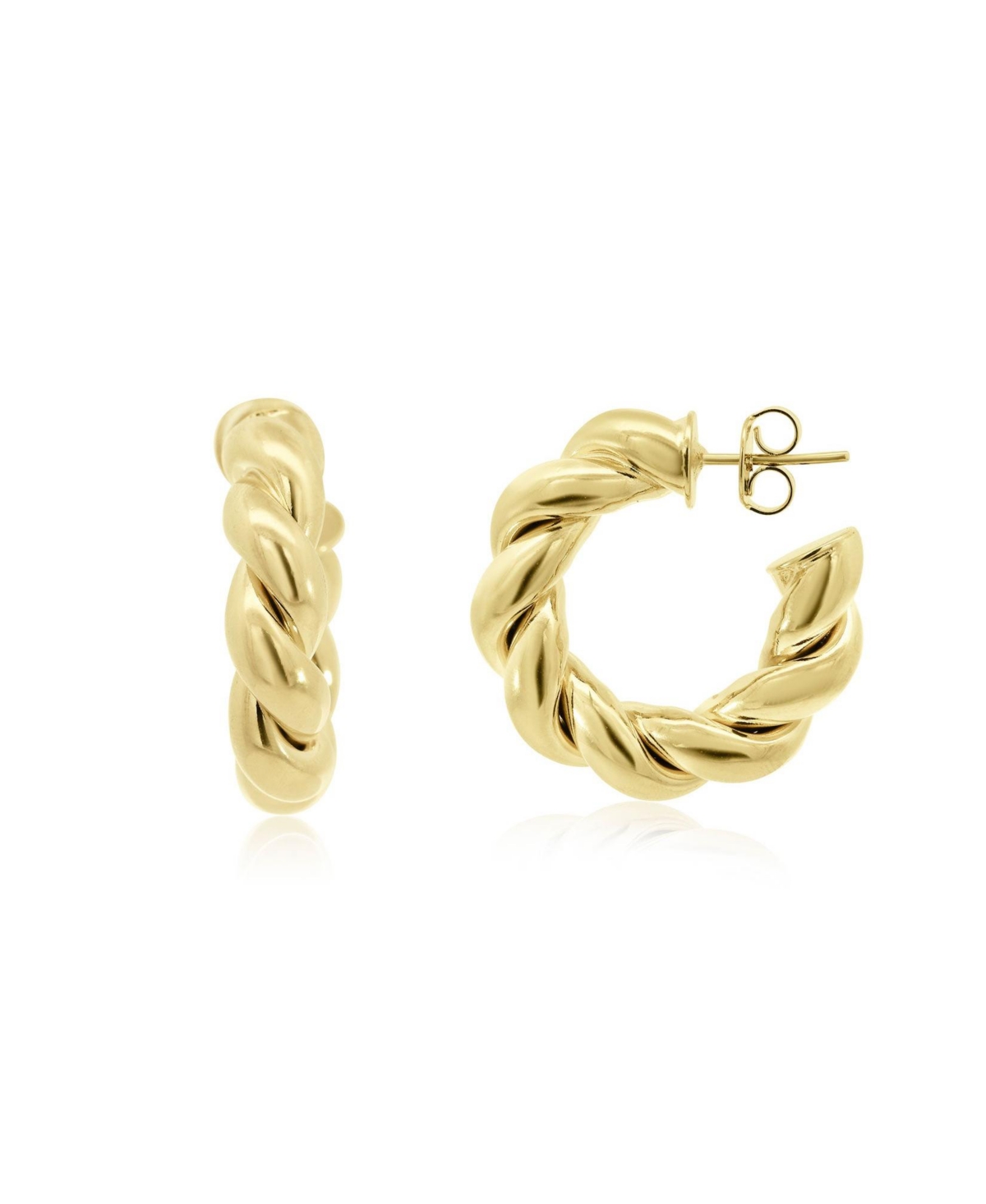 Click here for The Lovery Chunky Twist Hoop Earrings Plated Over... prices