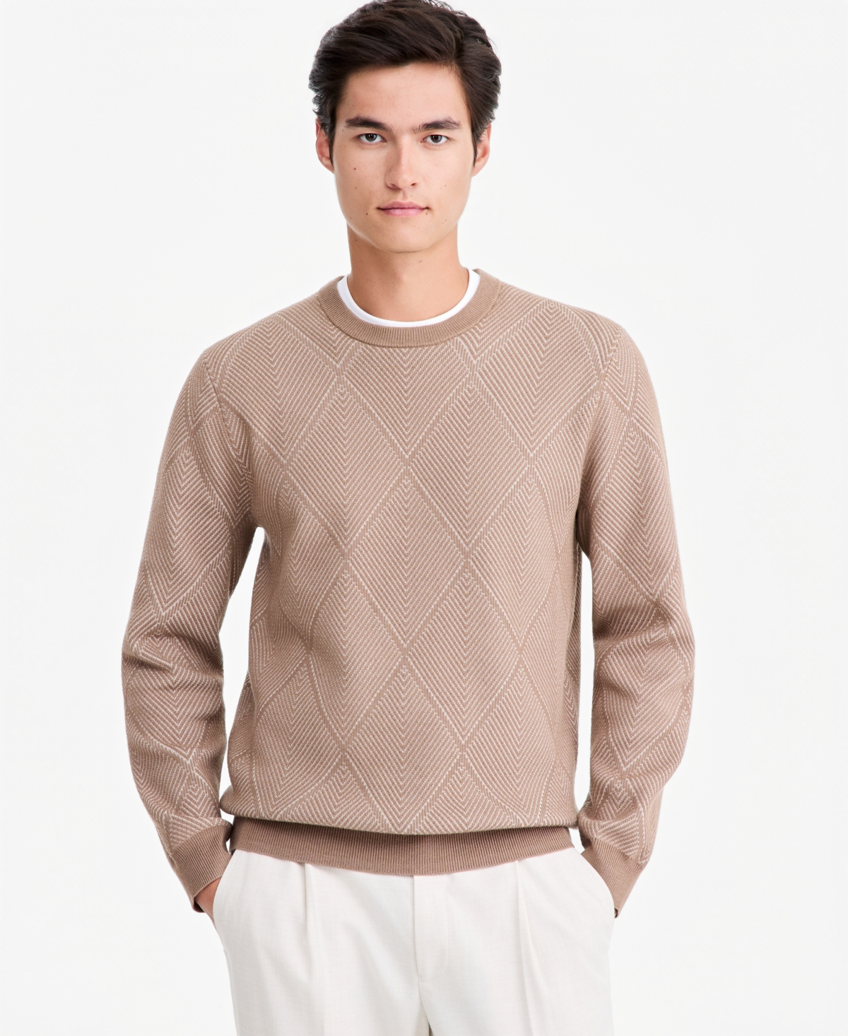 Click here for Alfani Mens Criss-Cross Jacquard Crewneck Sweater... prices