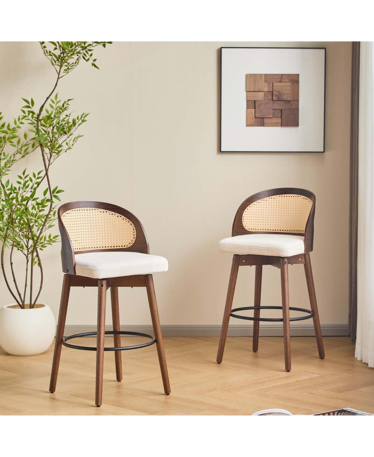 Click here for Maison Boucle Swivel Counter Height Bar Stools Set... prices