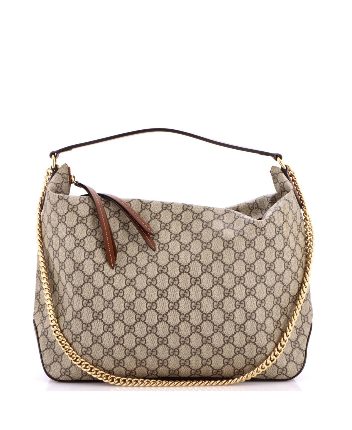 Click here for Pre-Owned Gucci Large Chain Hobo Gg Coated Canvas... prices