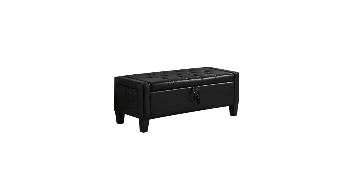 Click here for Flynama Linen Storage Ottoman Bench - Black prices