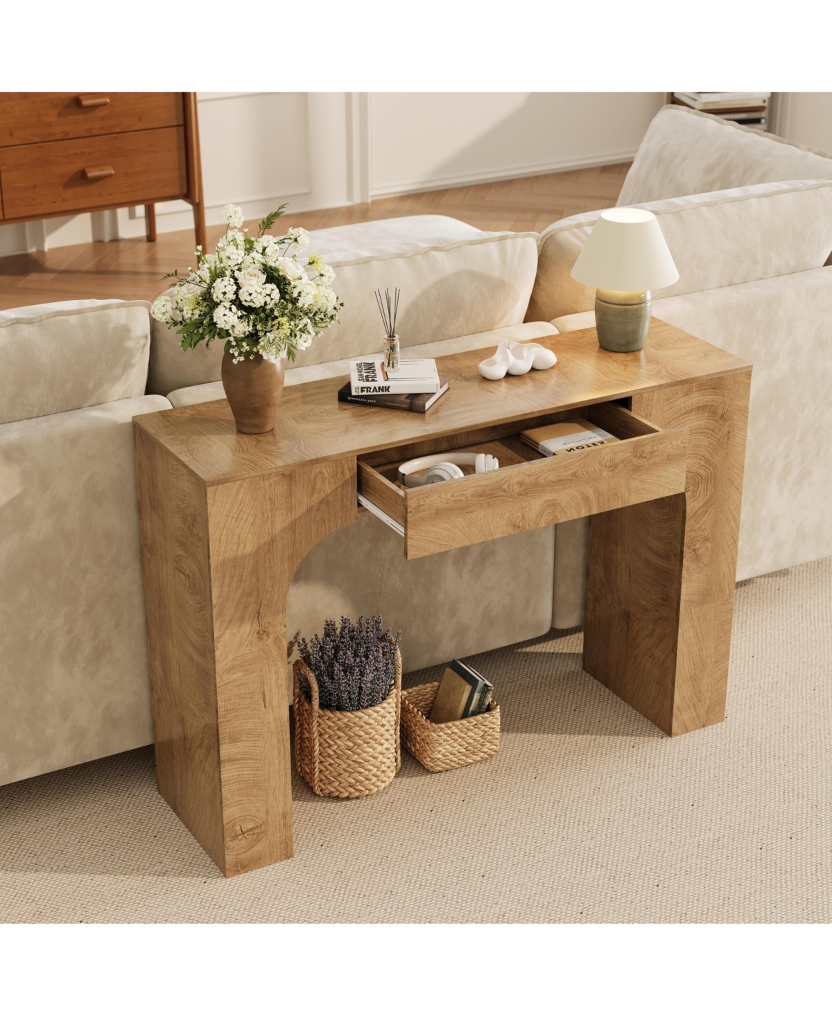 Click here for homfan 47 Farmhouse Console Table with Drawer  Nar... prices