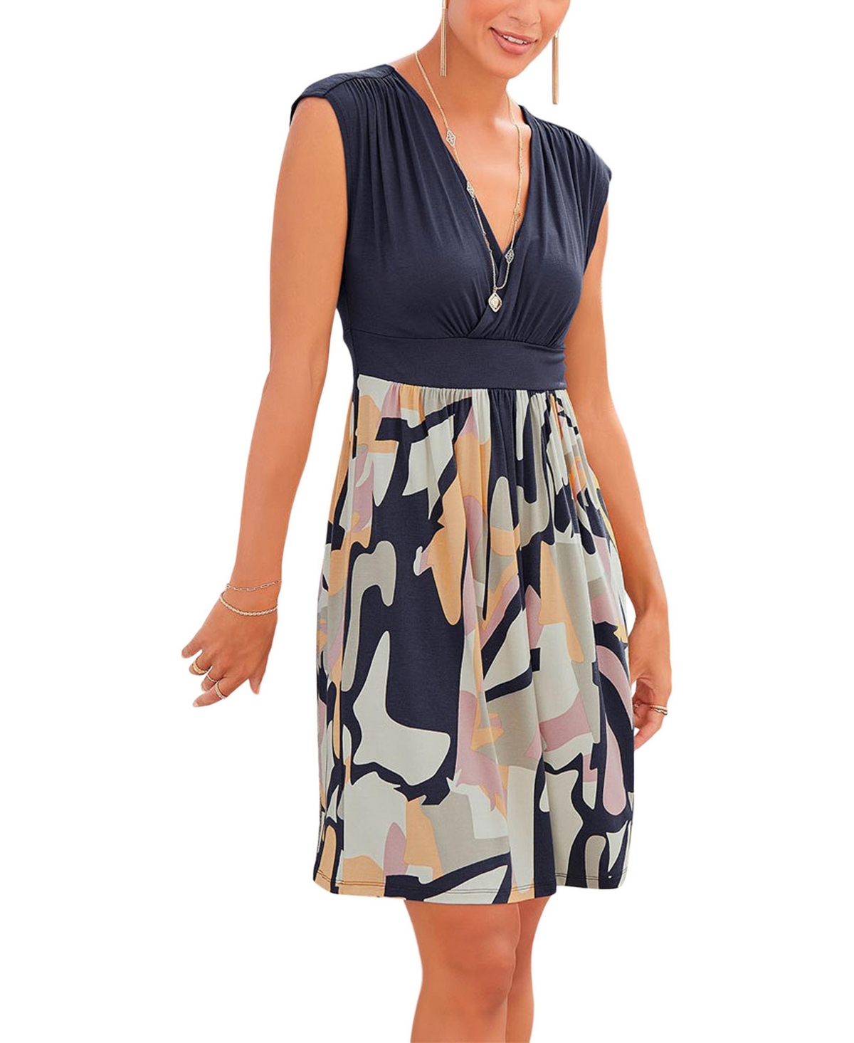 Click here for Lascana Womens Printed Wrap Look Dress - Multi pri... prices