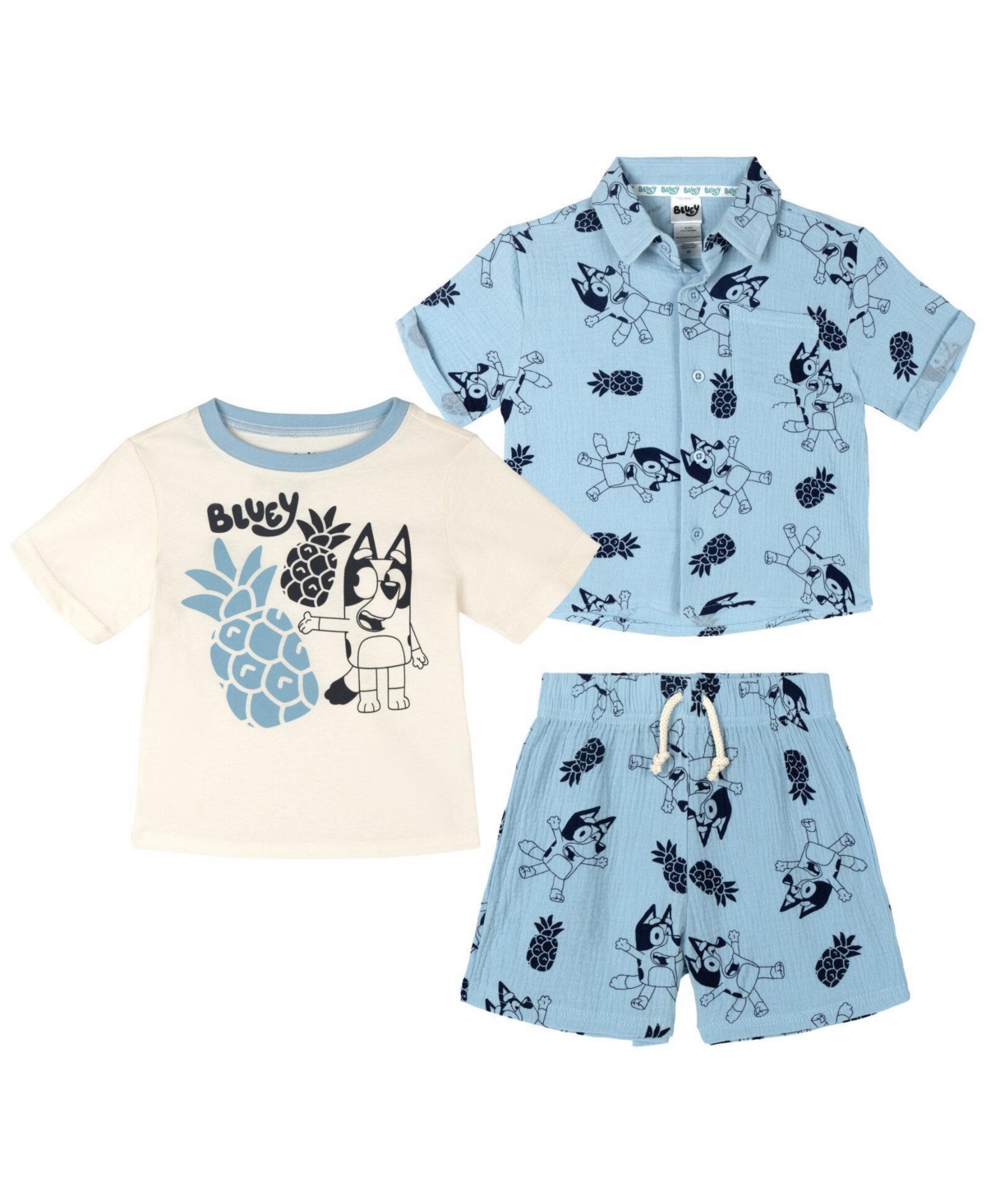 Click here for Bluey Little Boys 5-8 Hawaiian Shirt  Tee and Shor... prices