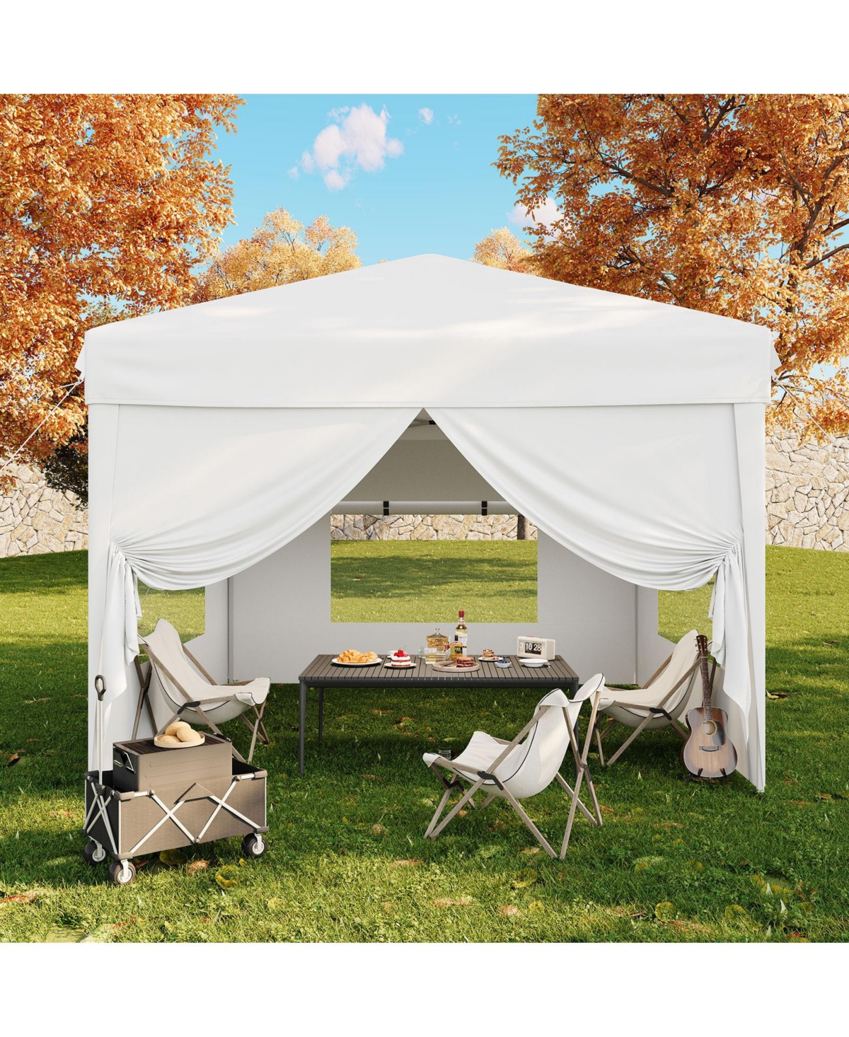 Click here for homfan 10x10 ft Pop Up Canopy with Sidewalls  Sand... prices