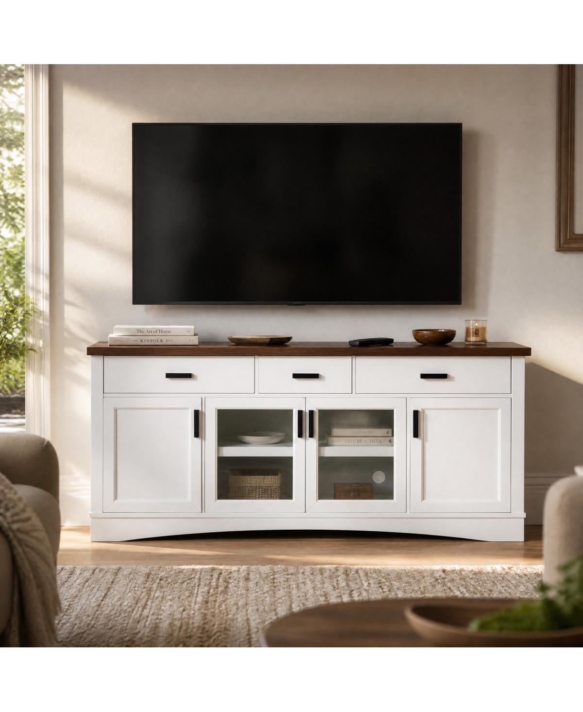 Click here for Streamdale Furniture Modern 67 White Tv Console wi... prices