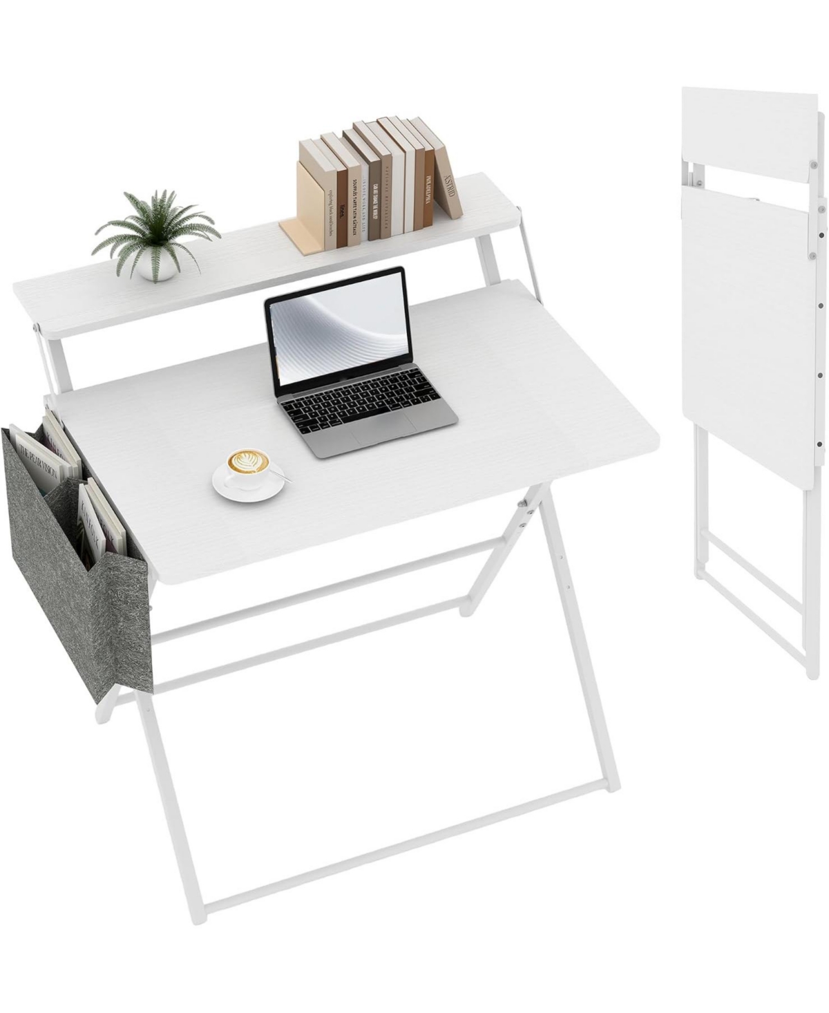 Click here for homfan Folding Desk No Assembly  2-Tier Compact La... prices