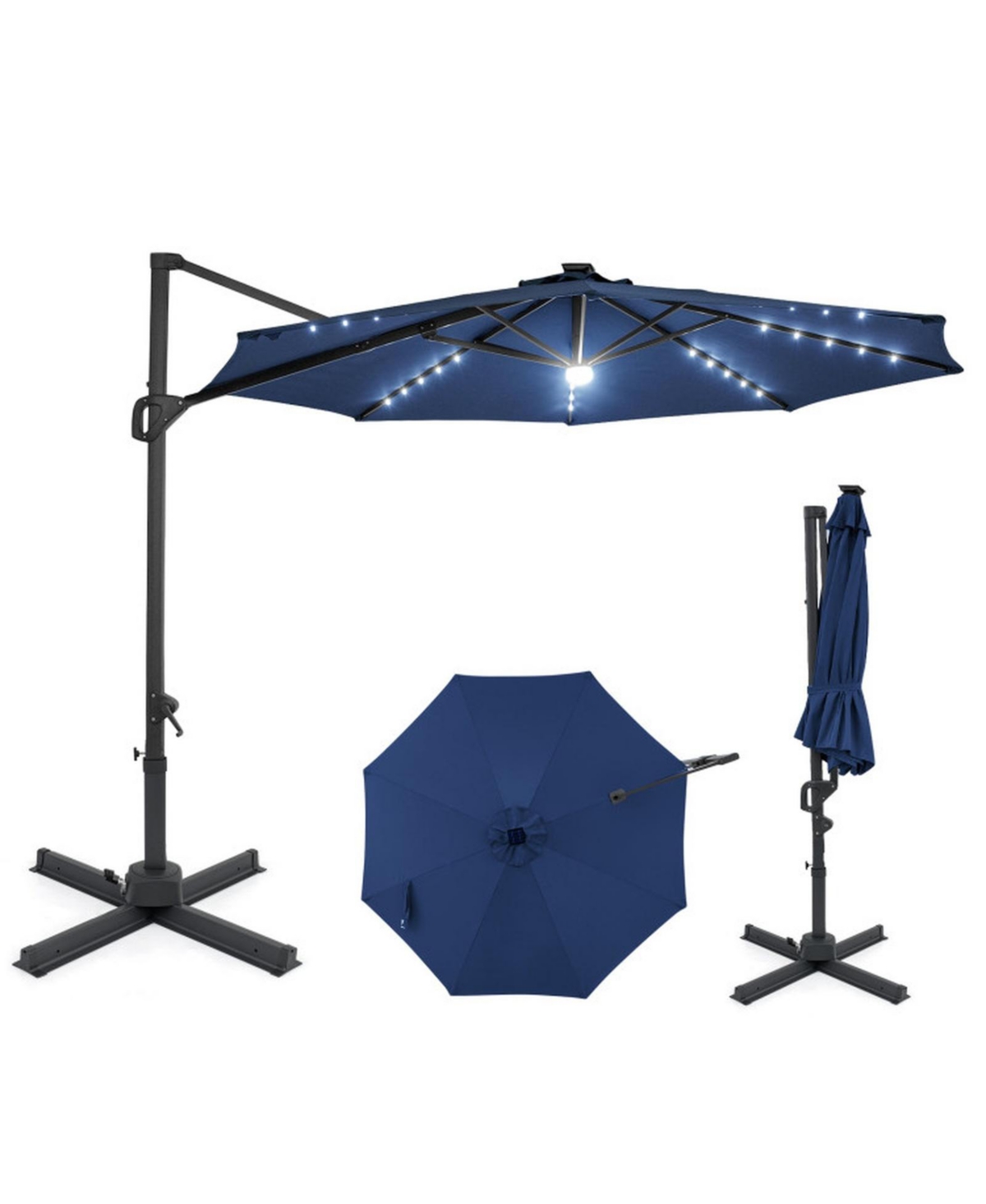 Click here for Sugift 10 feet Solar Led Cantilever Patio Umbrella... prices