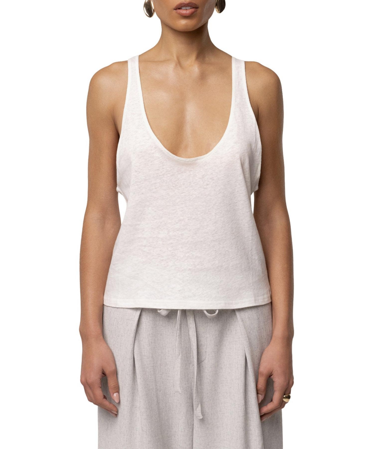 Click here for Jluxlabel Womens Classic Scoop Neck Tank - Ivory prices
